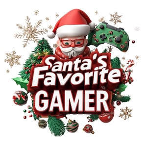 Santa Gamer Christmas Clipart: Holiday Gaming PNG (digital Download) - Etsy
