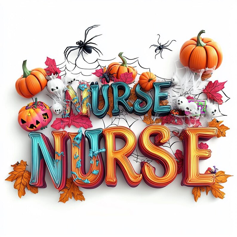 Halloween Nurse Clipart: Spooky Medical Designs (PNG, JPG) (digital ...