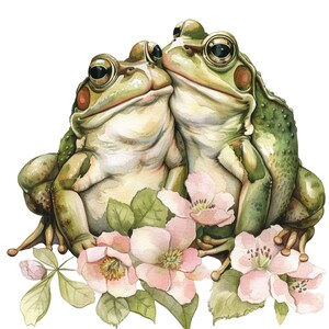 6 Friend Frog Animal Watercolor Clipart High Quality Printable File Png ...
