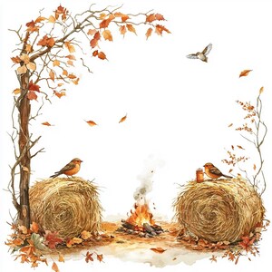 10 Watercolor Rustic Autumn Clipart Bundle, Fall Clipart PNG,JPJ, Fall ...