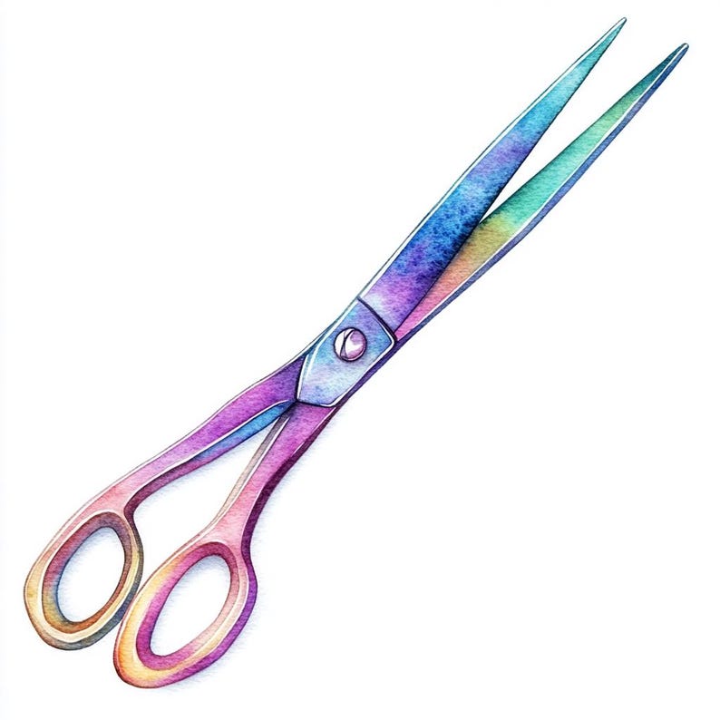 7 Cute Scissors Clipart - Watercolor Classroom Scissors School Cute ...