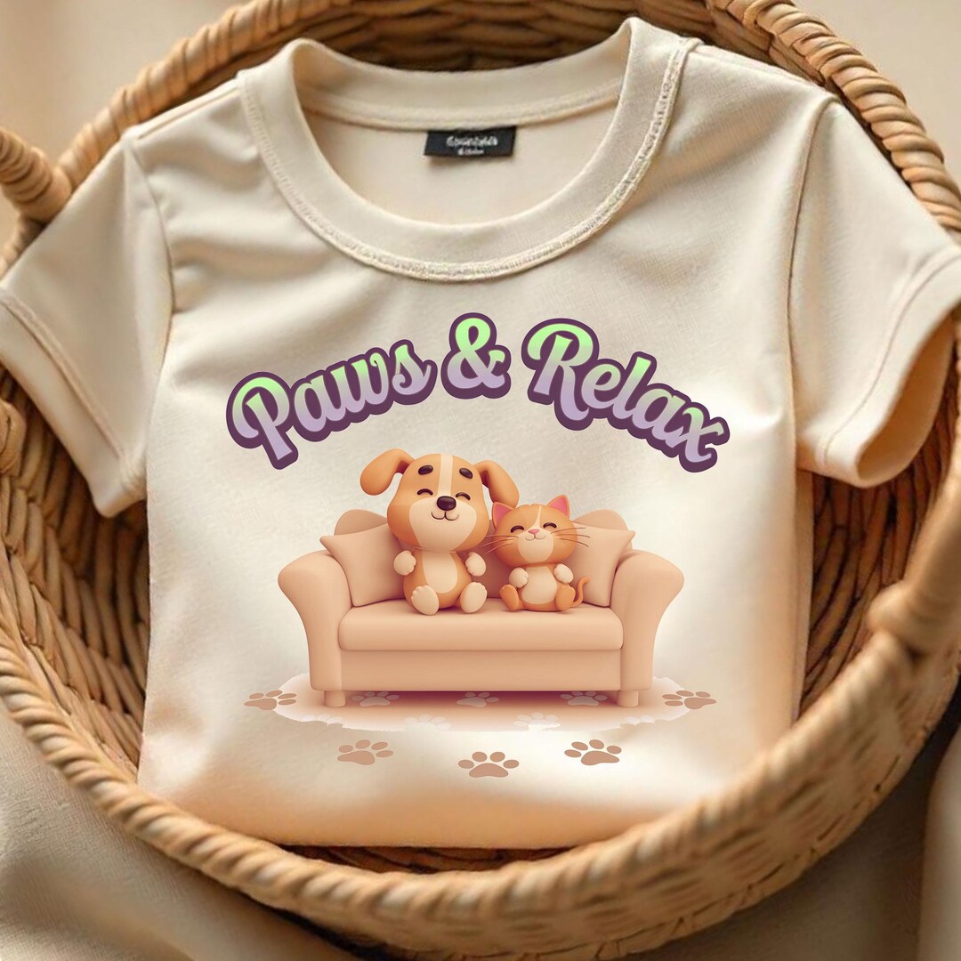 Paws and Relax PNG, Cute Dog and Cat Sublimation, Cozy Pet Clipart ...