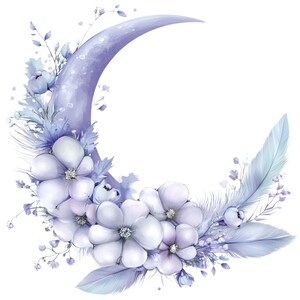 11 Beautiful Flower Moon Clipart Images, Png
