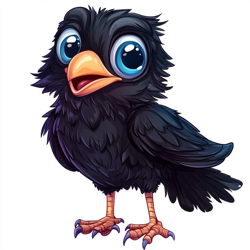 Cute Crow Clipart - Etsy