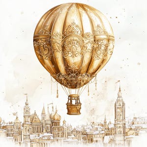 Watercolor Hot Air Balloon Clipart: Baby Safari PNG (digital File) - Etsy