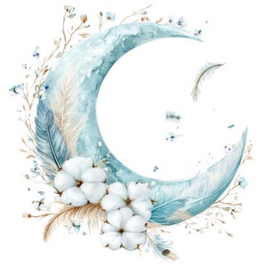 11 Beautiful Flower Moon Clipart Images, Png