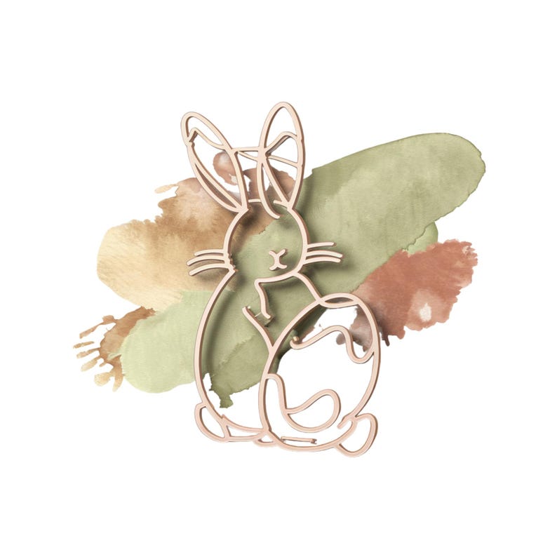 Watercolor Easter Bunny PNG Clipart: Spring Floral Design (digital ...