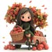 Apple Harvest Girl Clipart: Fall Farmhouse PNG (digital Download) - Etsy