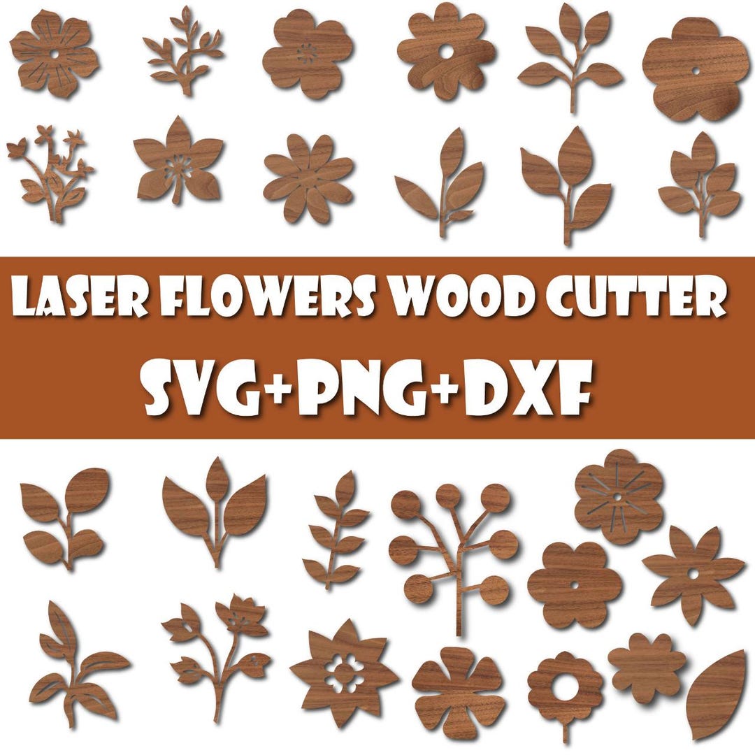 Wildflowers Lazer Cut, Flower Laser Cut Files SVG,AI,DFX, Botanical ...