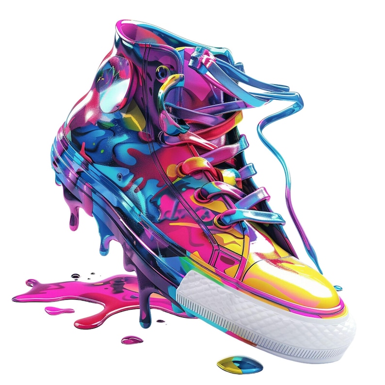 6 Dripping Sneaker Watercolor Clipart Printable High Quality Design ...