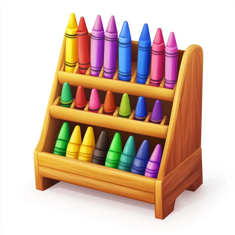 Colorful Crayon Clipart Set: Rainbow Crayon Illustrations (PNG, JPG) - Etsy