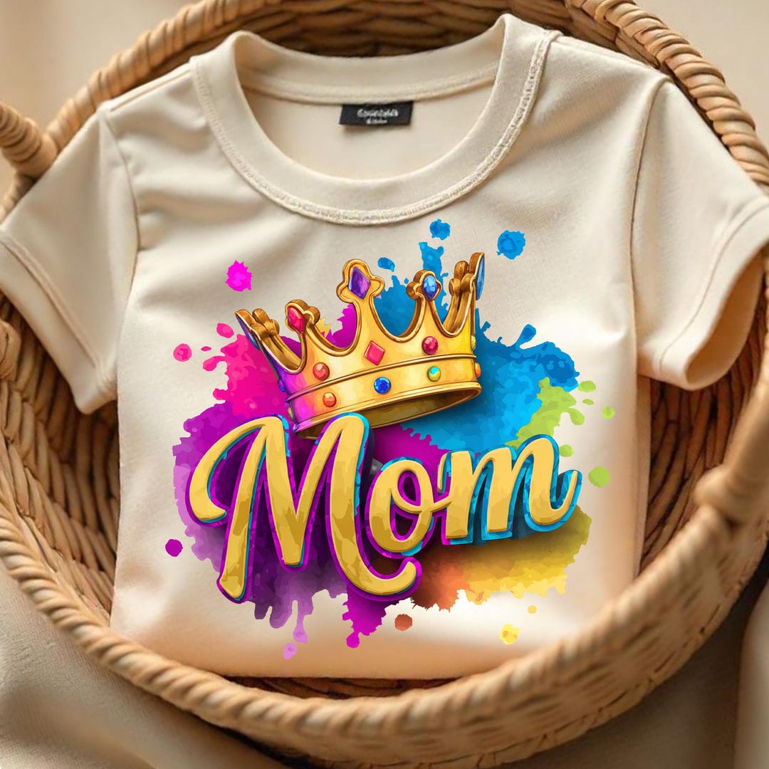Mom Crown PNG, Colorful Mom Clipart, Mother’s Day Sublimation, Gold ...