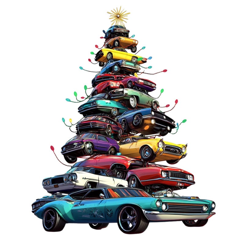Christmas Car Tree Clipart: Holiday Road Trip Designs (digital Download ...