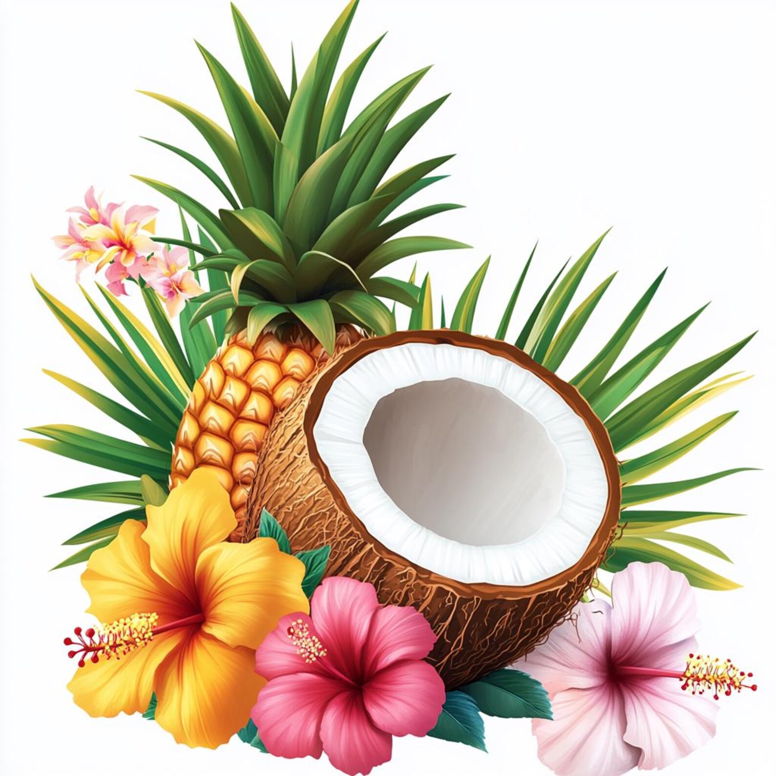 Summer Clipart Set: Watercolor Tropical Illustrations (digital Download ...