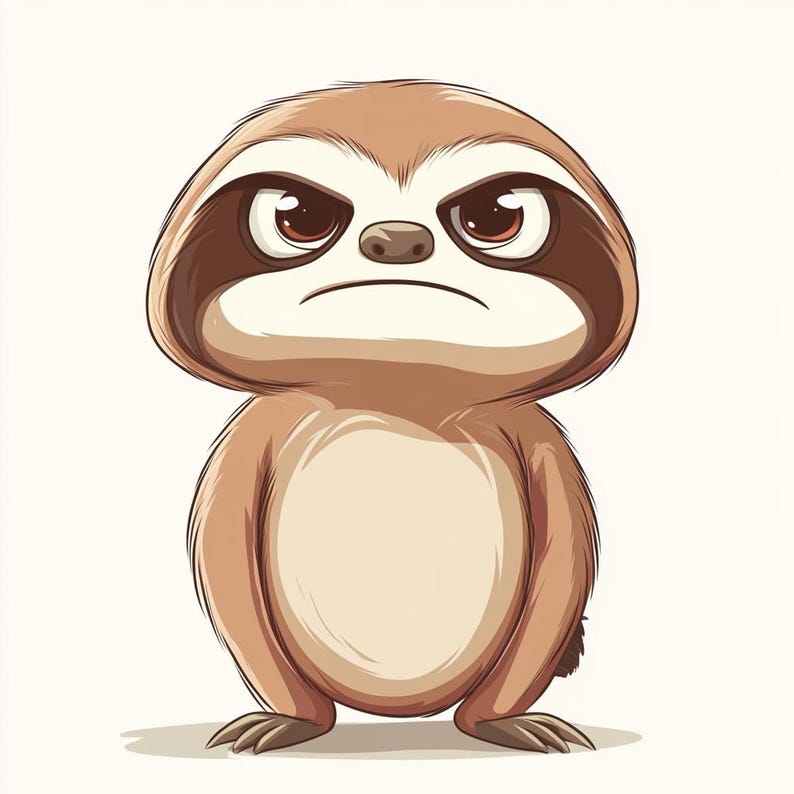 5 Grumpy Animal Watercolor Clipart Images, Graphics and Artwork, Cute ...