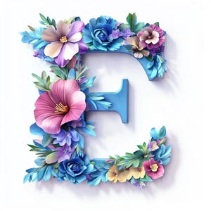 26 Watercolor Flowers Alphabet Collection Clipart, Alphabet Clipart ...