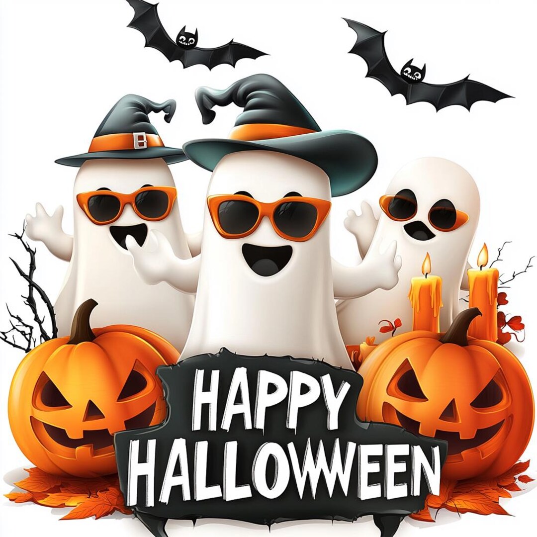 10 Watercolor Halloween Ghost Clipart Bundle Cute Ghost Png,jpj Cute ...