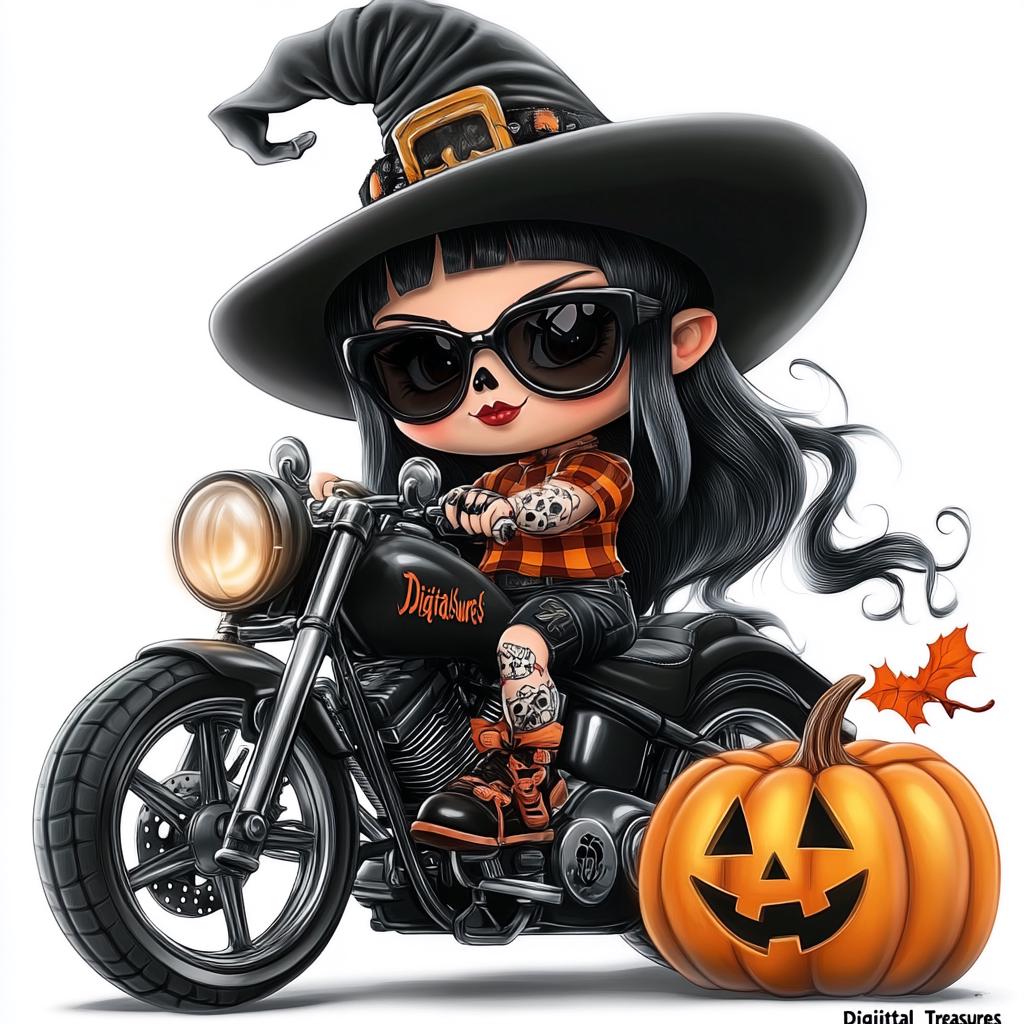 8 Halloween Witch Clipart, Vintage Halloween Clip Art Graphics, Skulls ...