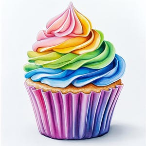 Cupcake Clipart Bundle: Kawaii Birthday Dessert Graphics (digital ...