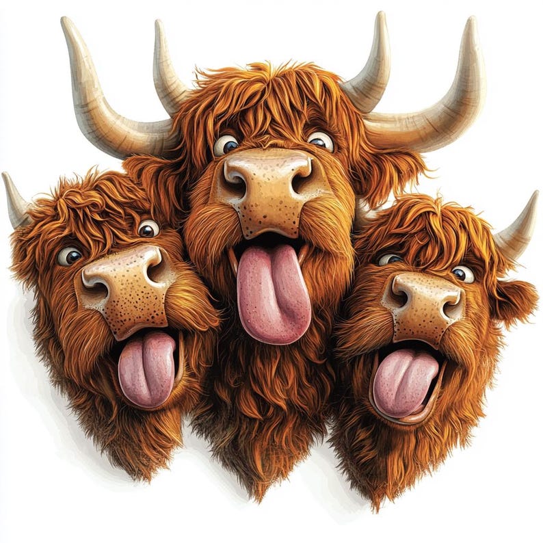 Funny Highland Cow Clipart: Scottish Humor Designs (digital File) - Etsy