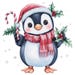 9 Winter Penguin Clipart PNG,JPG, Christmas Penguin Clipart,christmas ...
