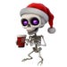 Christmas Skull Clipart: Funny Santa Skeleton PNG (commercial Use) - Etsy