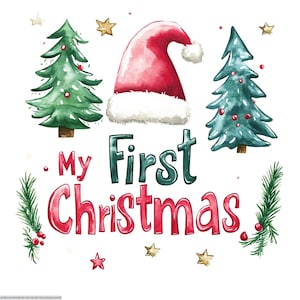 Baby's First Christmas Clipart: Festive PNG Designs (commercial Use) - Etsy