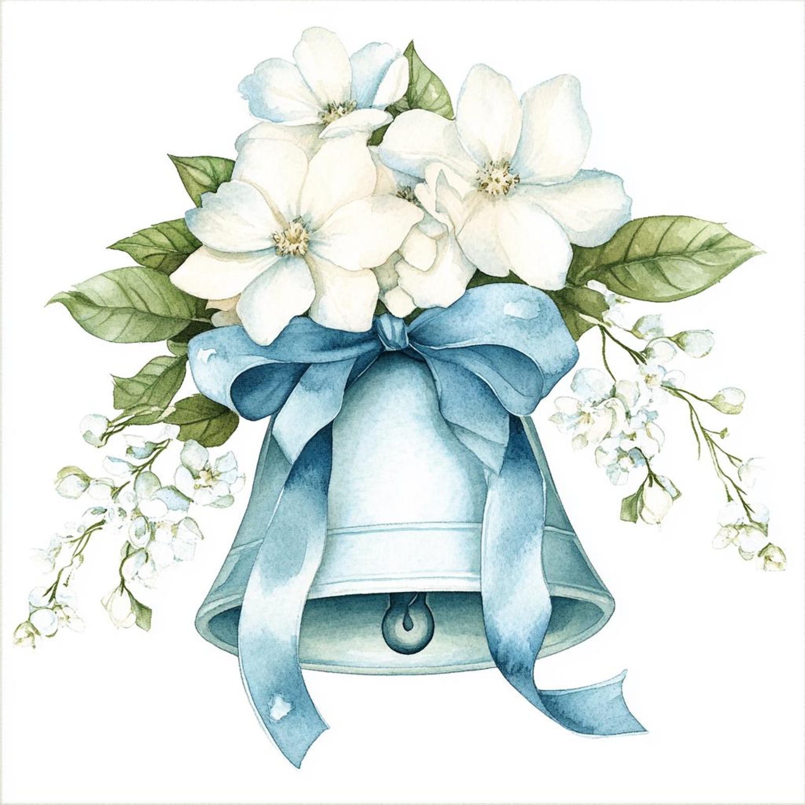 Watercolor Bell Clipart Bundle: Elegant Holiday Bells (PNG, JPG ...