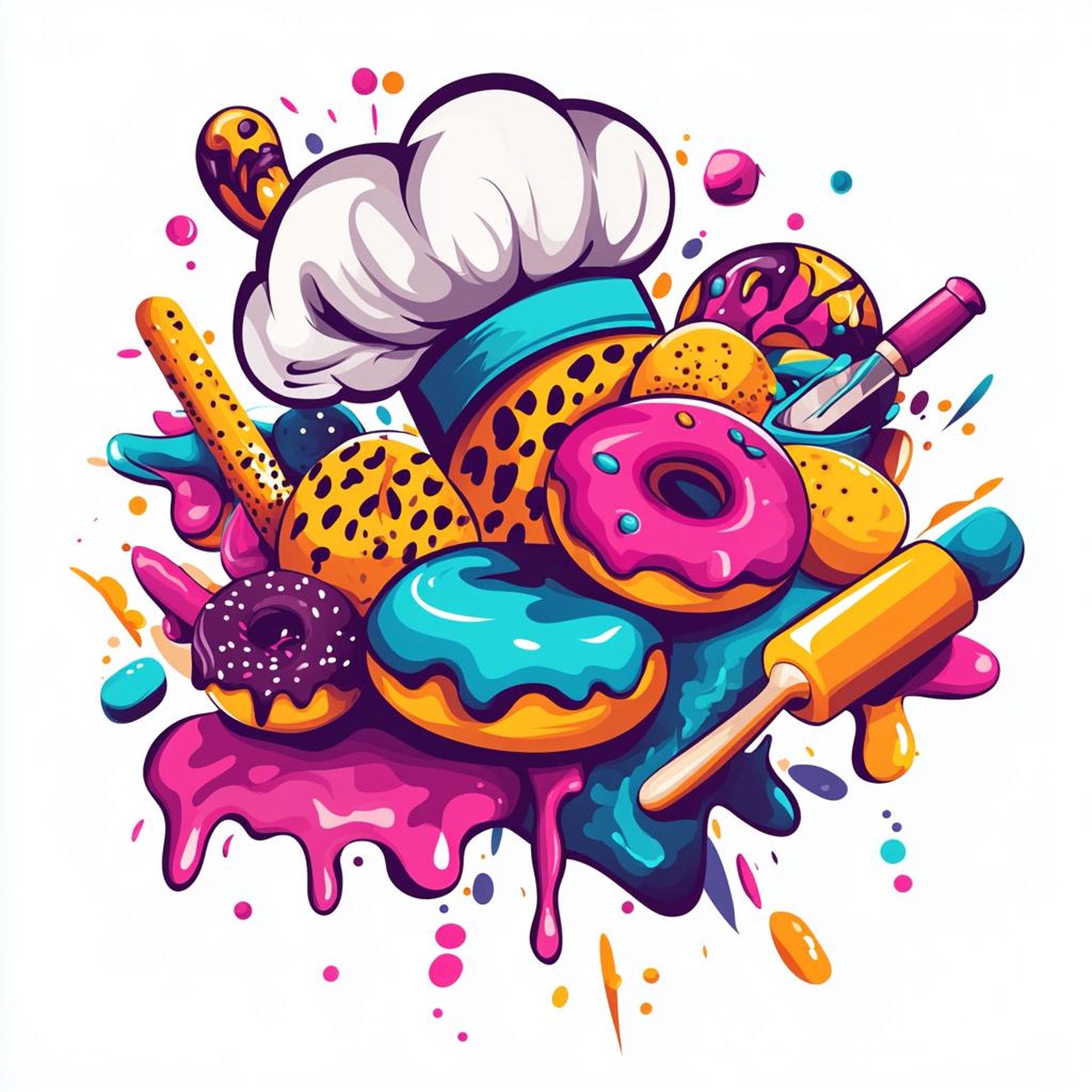 Watercolor Chef Clipart Set: Cooking Illustrations (PNG, JPG) - Etsy