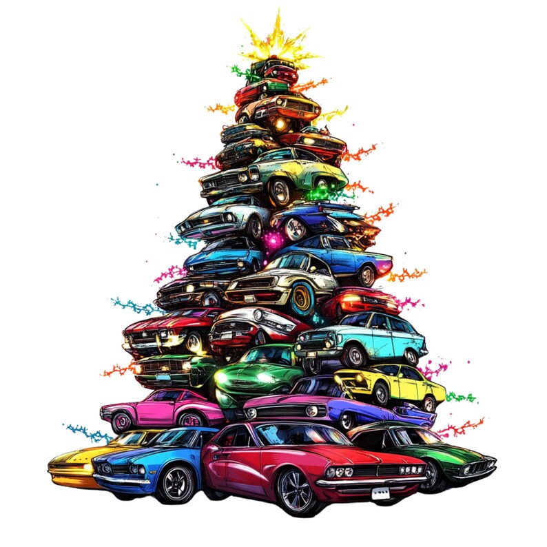 Christmas Car Tree Clipart: Holiday Road Trip Designs (digital Download ...