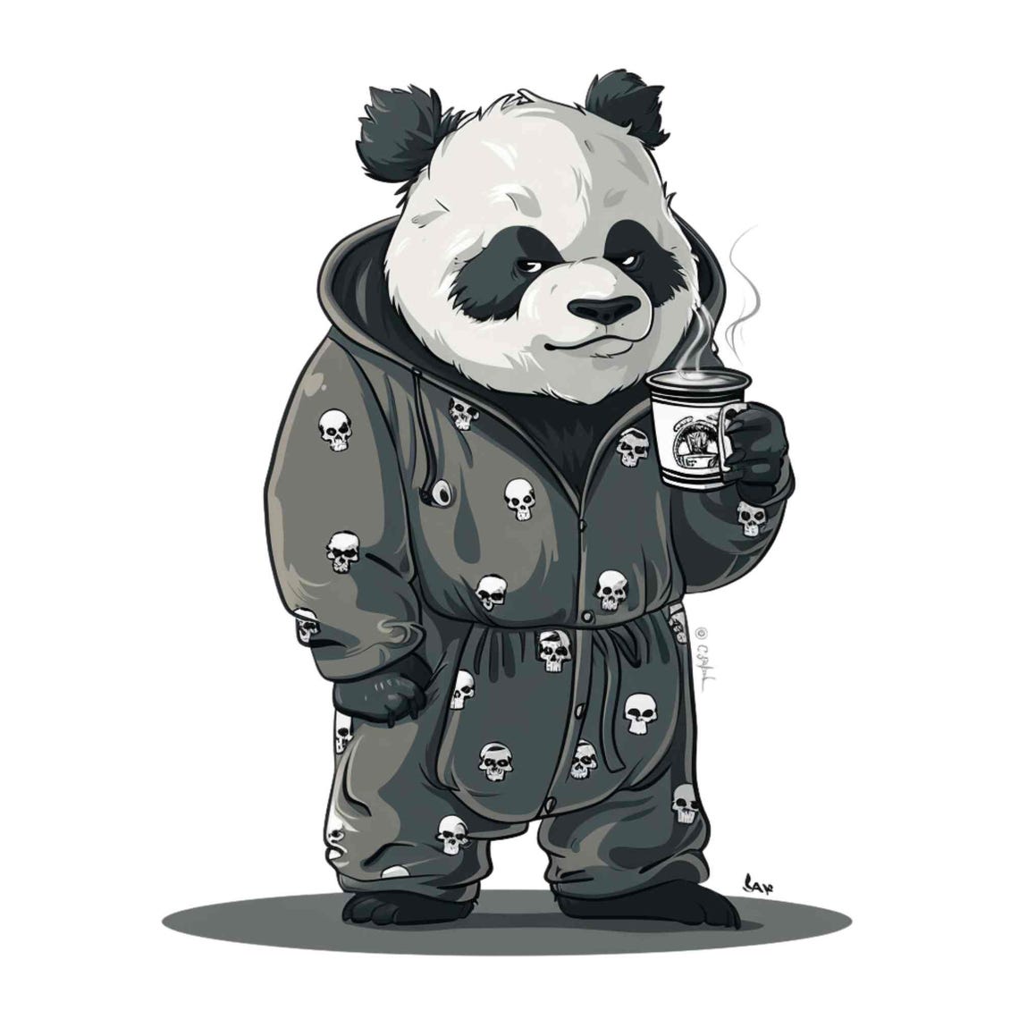17 Panda Coffee Clipart, Grumpy Panda Clipart, High Quality Png,jpgs ...