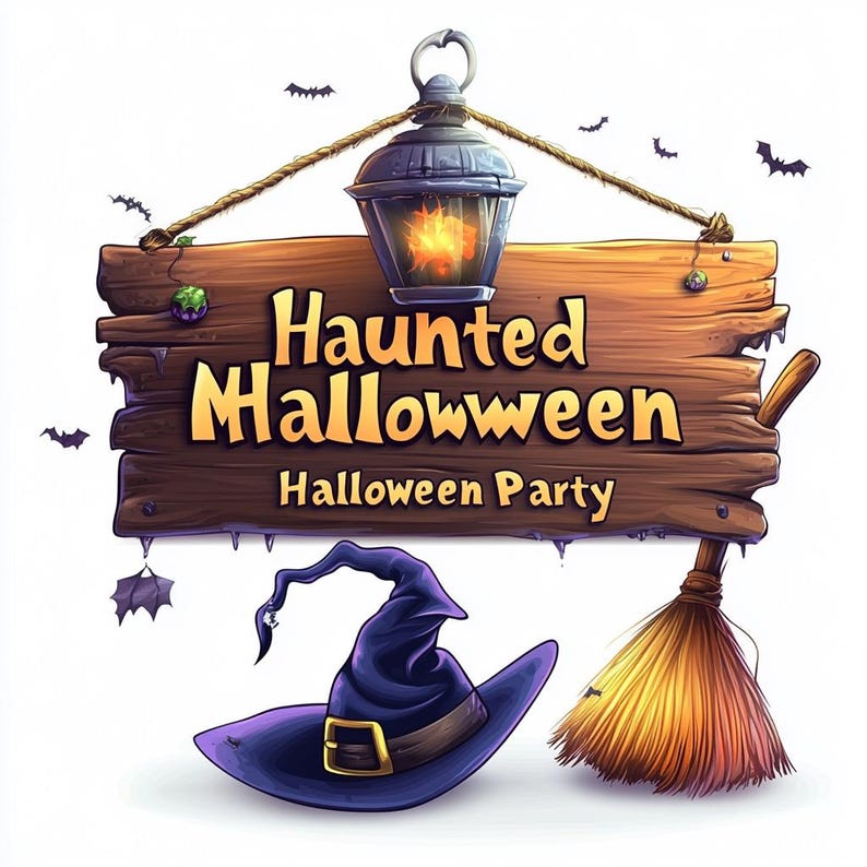 8 Watercolor Halloween Clipart, Happy Halloween, Spider, Bat, Spooky ...