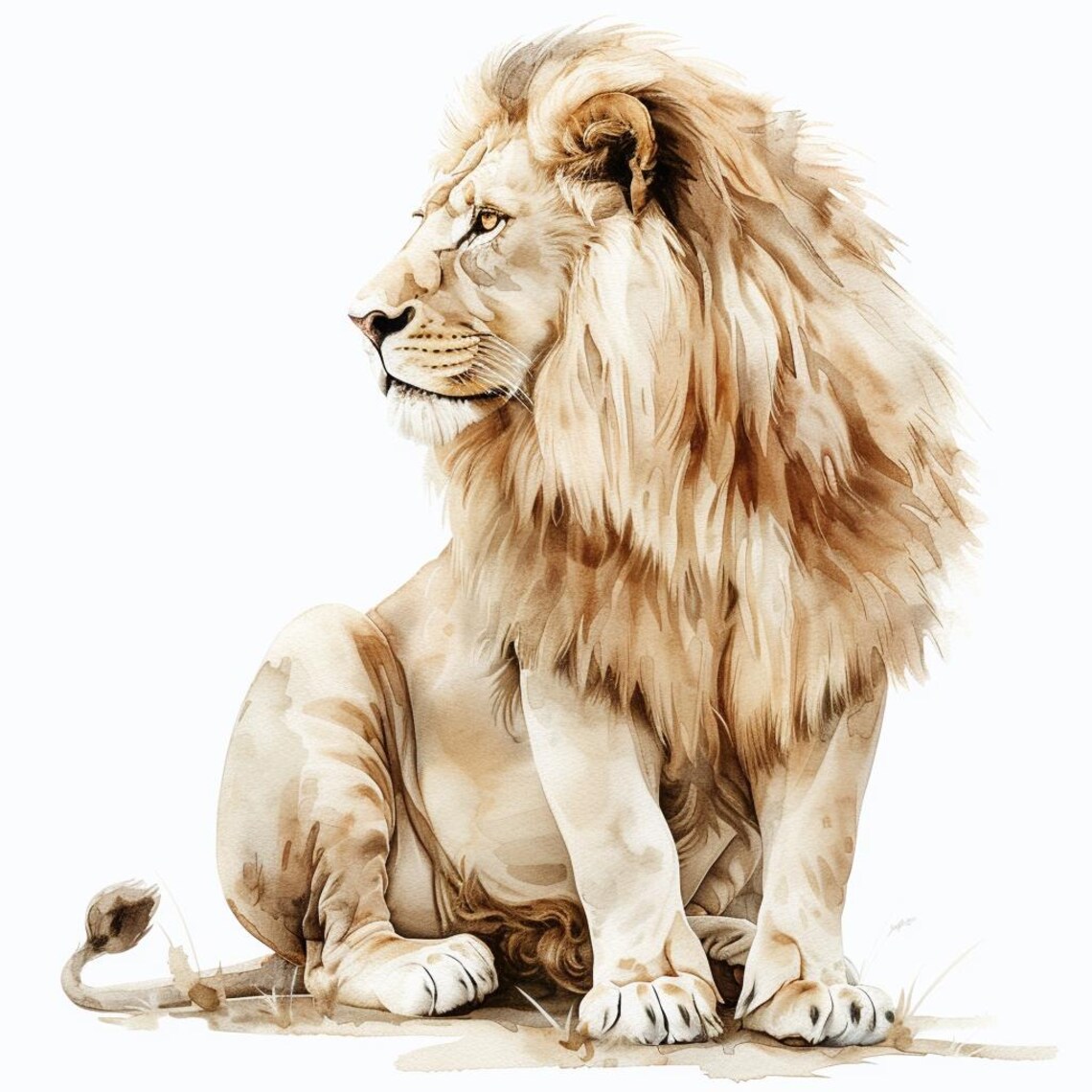 9 Lion Clipart, Watercolor Lion, Printable Watercolor Clipart,high ...