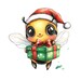 Watercolor Christmas Santa Bee Clipart: Festive Holiday Designs (png ...