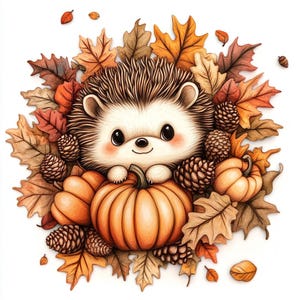 8 Cute Halloween Hedgehogs Clipart, Watercolor Hedgehog Clip Art, High ...