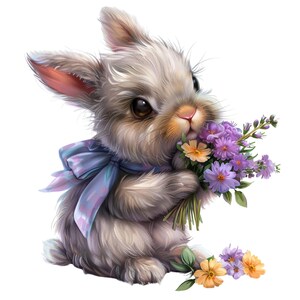8 Bunny Watercolor Clipart Bunny JPJ,PNG Bunny Clipart,baby Rabbit ...