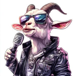 Funny Goat Watercolor Clipart Bundle: Playful PNG Designs (commercial ...