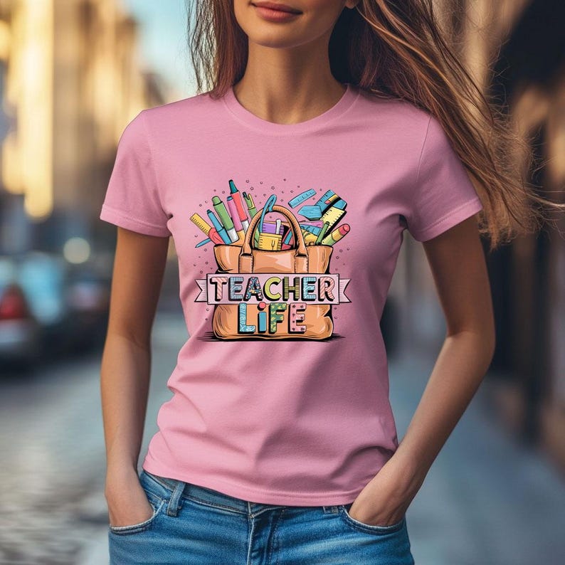 Teacher Life PNG, Teacher Bag Clipart, School Sublimation Design ...