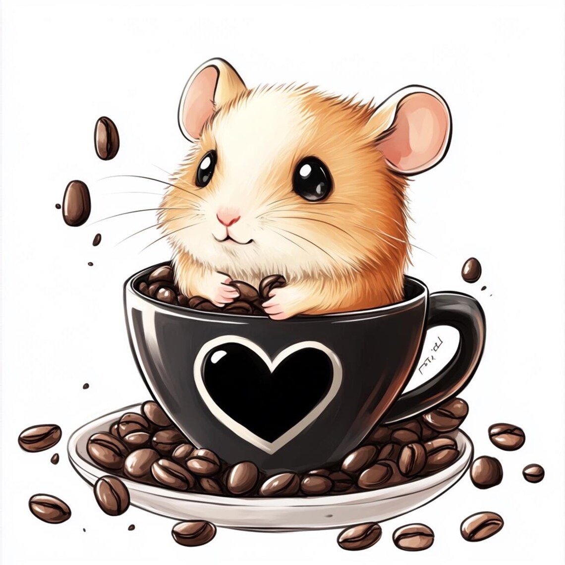 9 Animals in Mugs Illustrations Clipart Bundle Commercial Use Cute ...