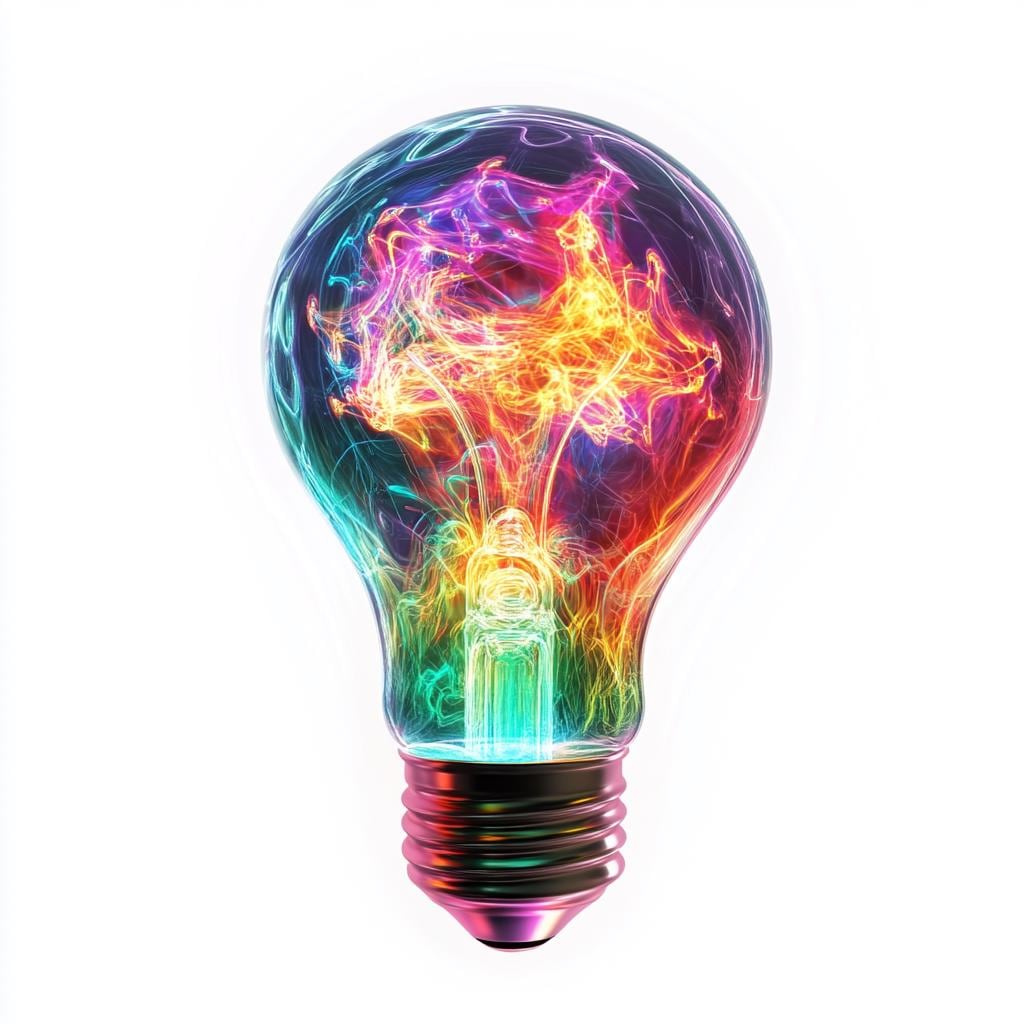 Watercolor Light Bulb Clipart: Colorful PNG Illustrations (digital File ...