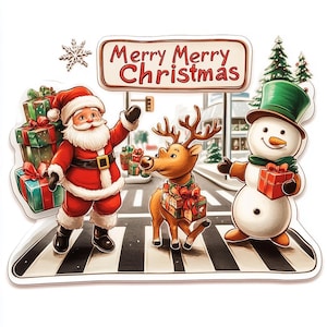 Christmas Watercolor Clipart: Santa, Reindeer, Snowman (PNG, JPG) - Etsy