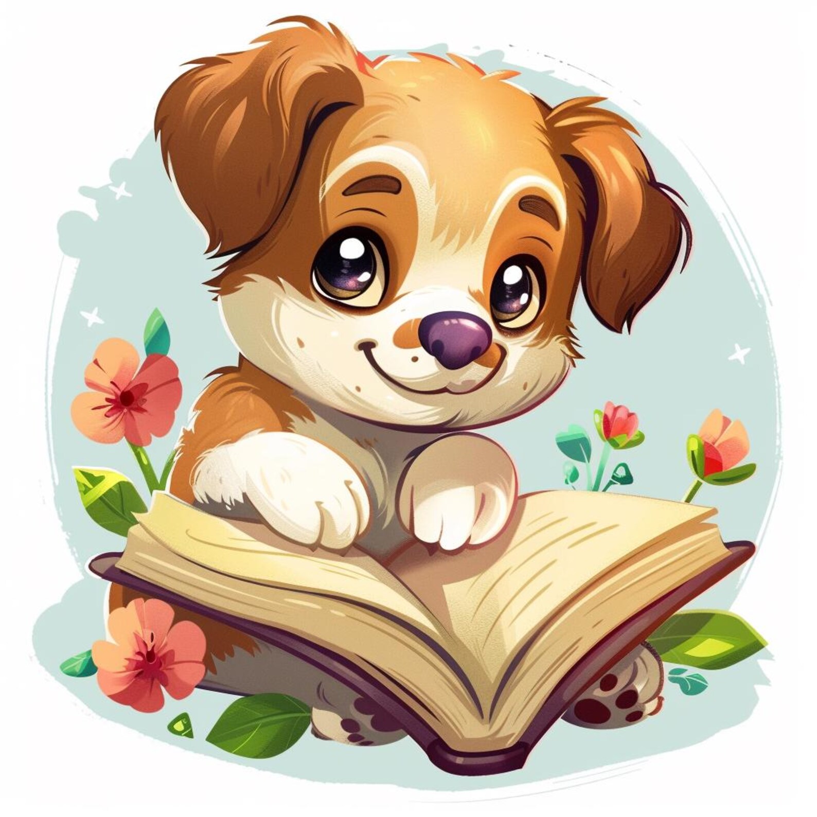 10 ANIMALS WITH BOOKS Watercolor Clip Arts Png,jpj Notebook ...