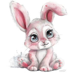 8 Bunny Watercolor Clipart Bunny JPJ,PNG Bunny Clipart,baby Rabbit ...
