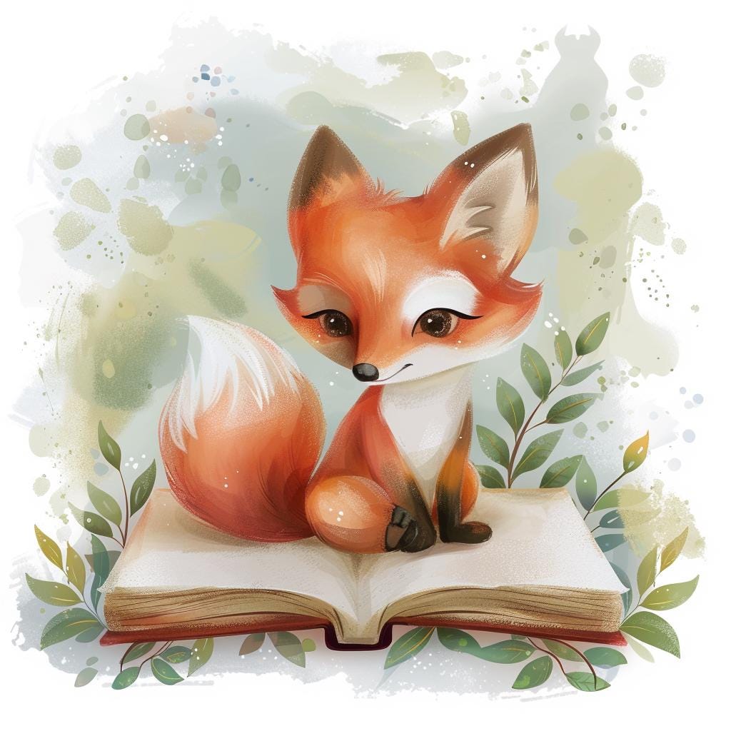 10 ANIMALS WITH BOOKS Watercolor Clip Arts Png,jpj Notebook ...