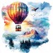 Watercolor Hot Air Balloon Clipart: Baby Safari PNG (digital File) - Etsy