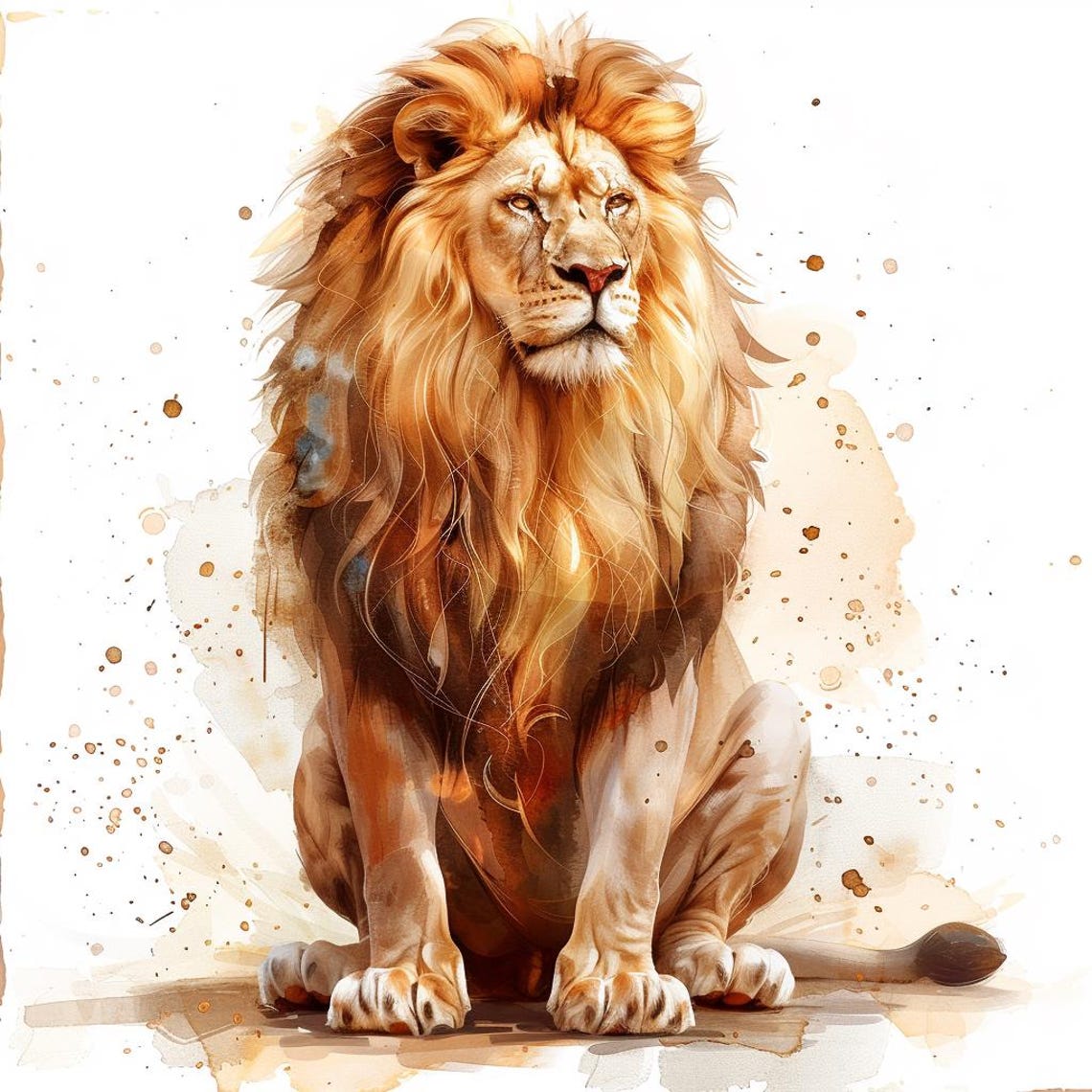 9 Lion Clipart, Watercolor Lion, Printable Watercolor Clipart,high ...