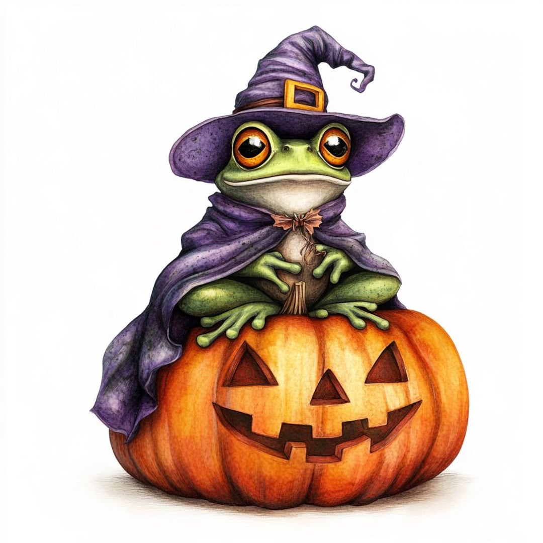 Halloween Frog Clipart: Spooky Frog PNG Set (commercial Use) - Etsy