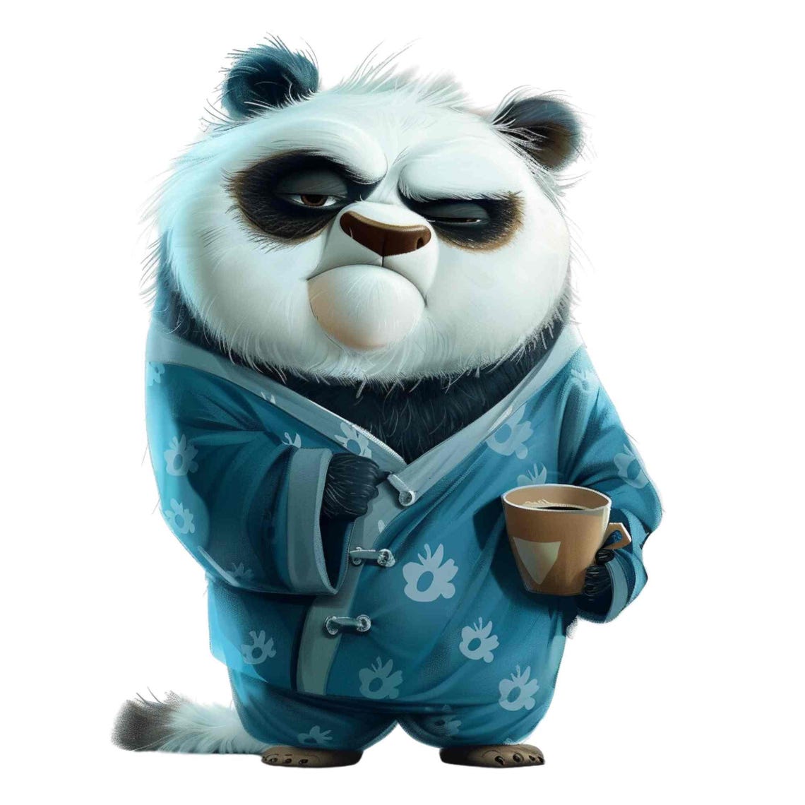 17 Panda Coffee Clipart, Grumpy Panda Clipart, High Quality Png,jpgs ...