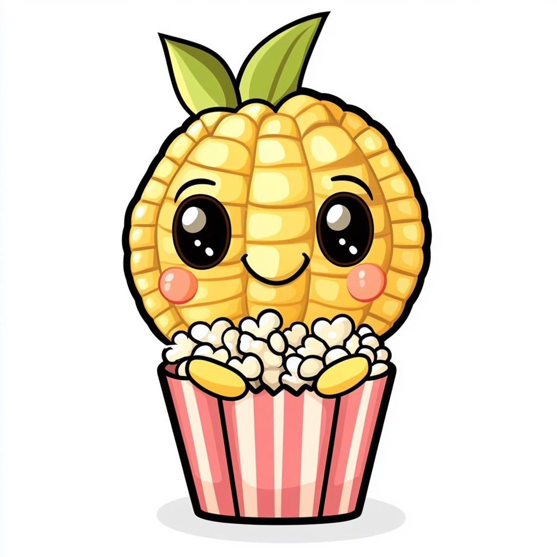 6 Cute Cartoon Corn Clipart, Corn Watercolour Clipart, Digital Download ...