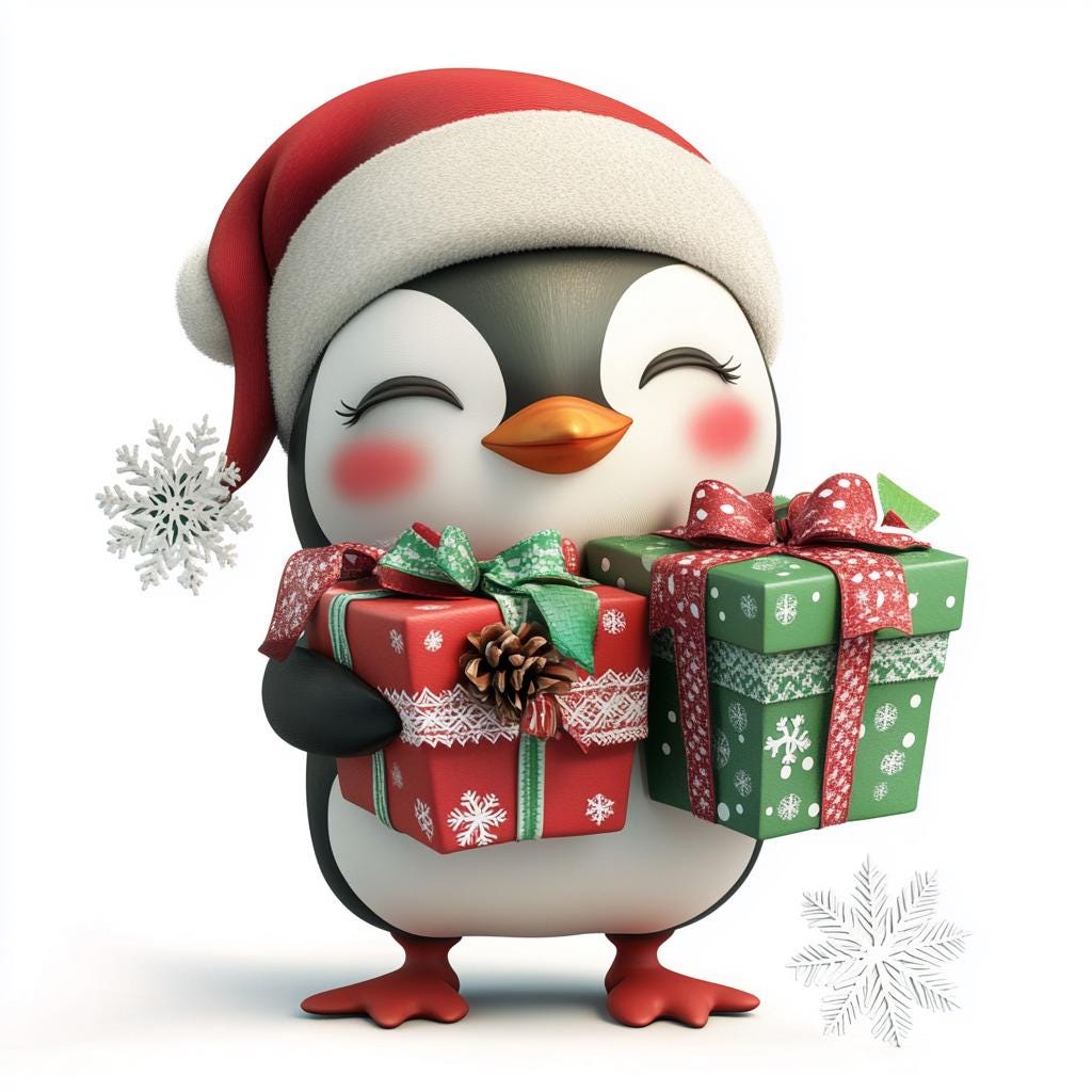 9 Winter Penguin Clipart PNG,JPG, Christmas Penguin Clipart,christmas ...